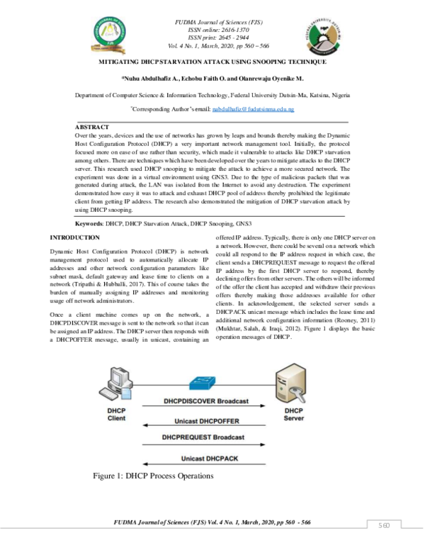 (PDF) Mitigating DHCP Starvation Attack Using Snooping Technique