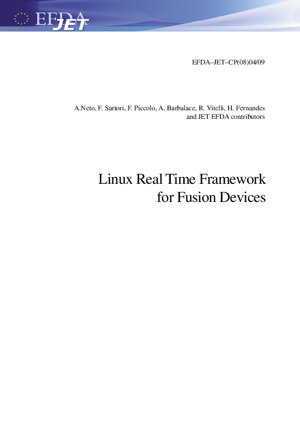 (PDF) Linux real-time framework for fusion devices