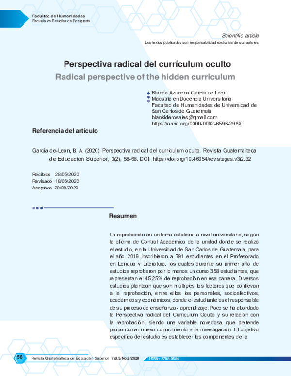 (PDF) Perspectiva radical del currículum oculto