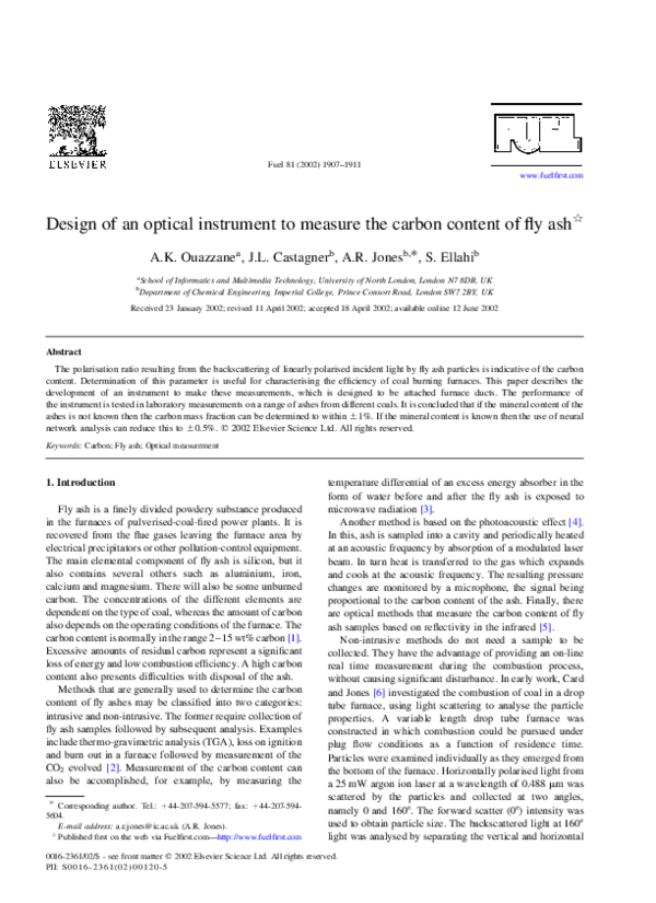 (PDF) Design of an optical instrument to measure the carbon content of ...