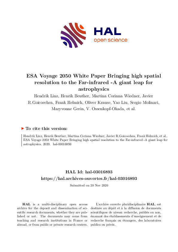 (PDF) ESA Voyage 2050 White Paper Bringing high spatial resolution to ...