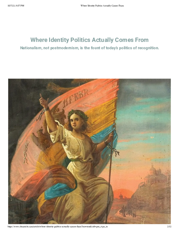 (PDF) Where Identity Politics Actually Comes From