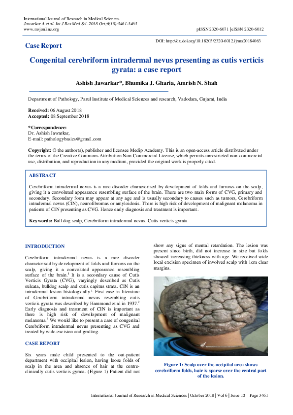 (PDF) Congenital cerebriform intradermal nevus presenting as cutis ...