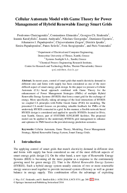 (PDF) Cellular Automata Model with Game Theory for Power Management of Hybrid Renewable Energy ...