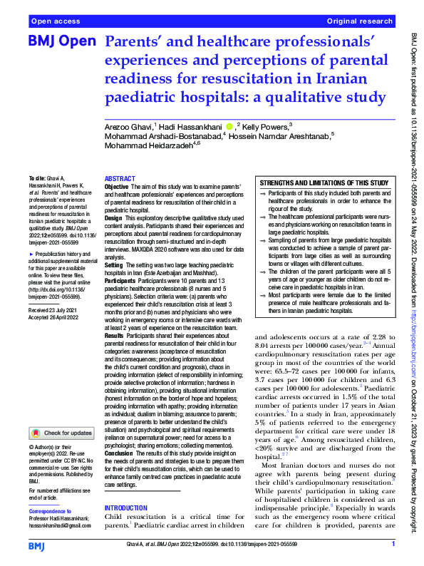 (PDF) Parents’ and healthcare professionals’ experiences and perceptions of parental readiness ...