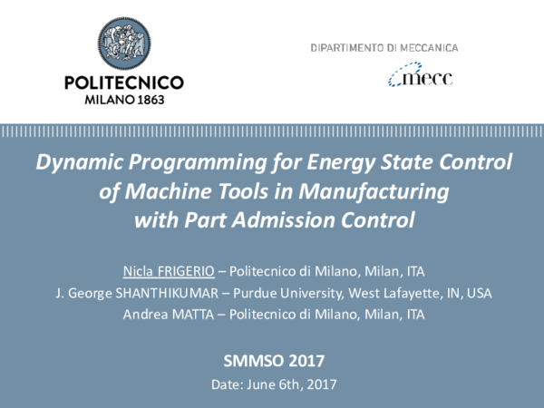 (PDF) Dynamic Programming for Energy State Control of Machine Tools in ...