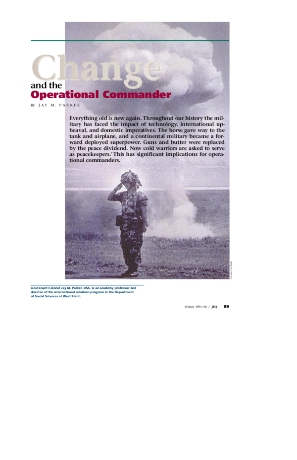 (PDF) Change and the Operational Commander