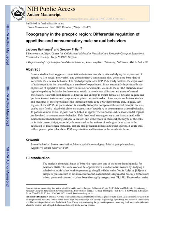 (PDF) Topography in the preoptic region: Differential regulation of ...