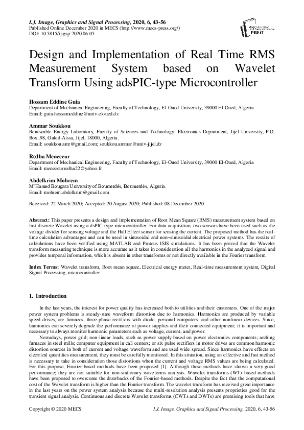(PDF) Design and Implementation of Real Time RMS Measurement System ...