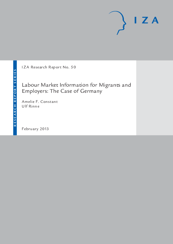 (PDF) Labour Market Information for Migrants and Employers: The Case of Germany