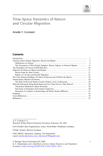 (PDF) Time-Space Dynamics of Return and Circular Migration