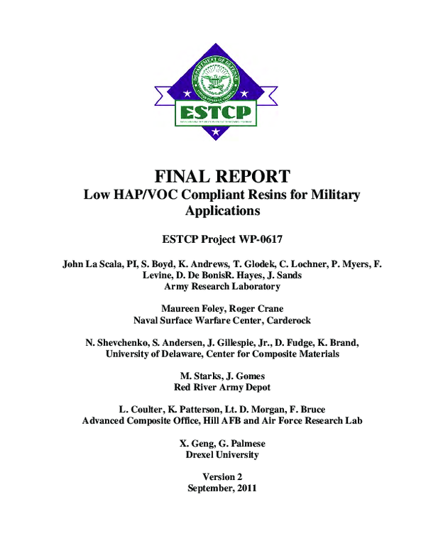 (PDF) Low HAP/VOC Compliant Resins for Military Applications