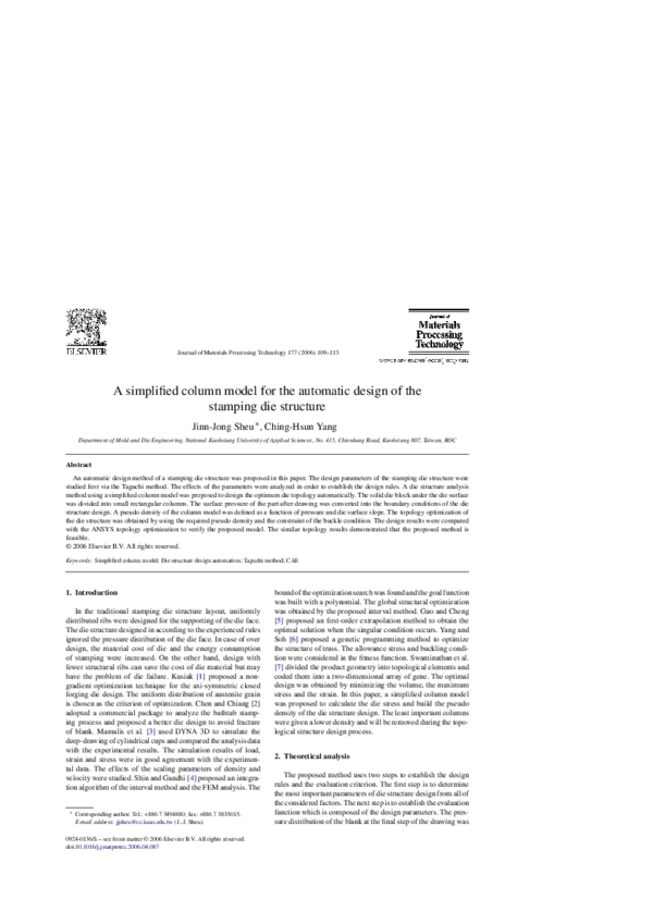 (PDF) A simplified column model for the automatic design of the ...