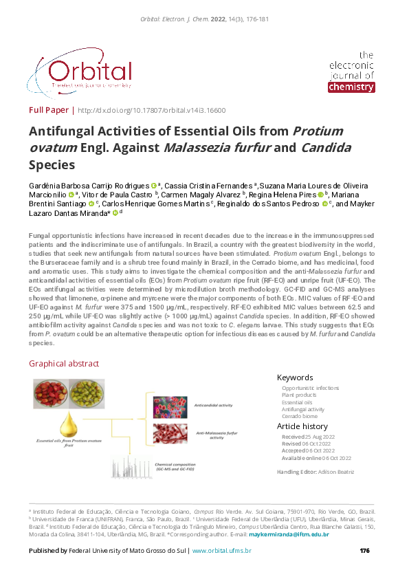 (PDF) Antifungal Activities of Essential Oils from Protium ovatum Engl. Against Malassezia ...