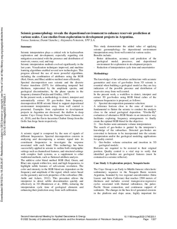 (PDF) Seismic geomorphology reveals the depositional environment to enhance reservoir prediction ...