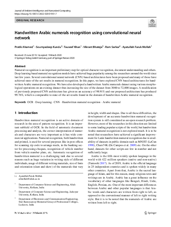 (PDF) Handwritten Arabic numerals recognition using multi-span features ...
