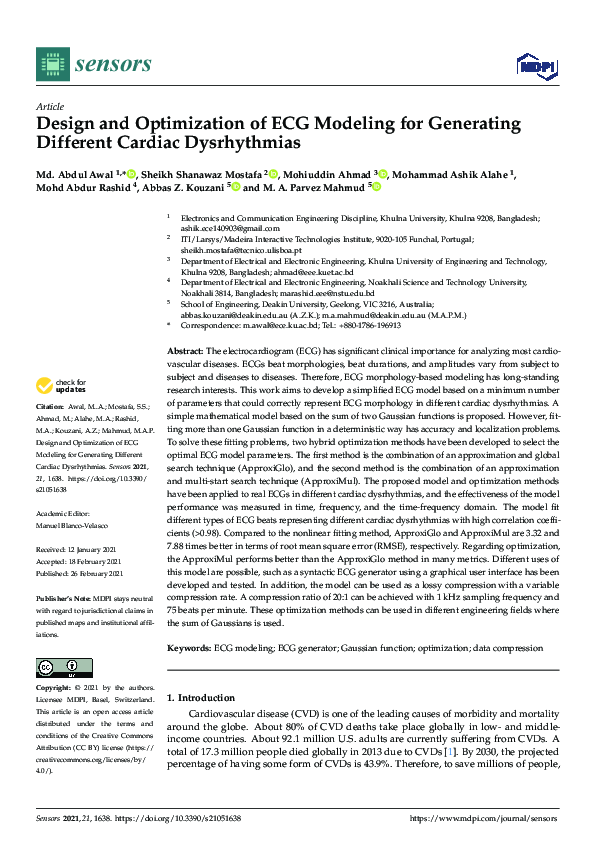 Pdf Design And Optimization Of Ecg Modeling For Generating Different Cardiac Dysrhythmias