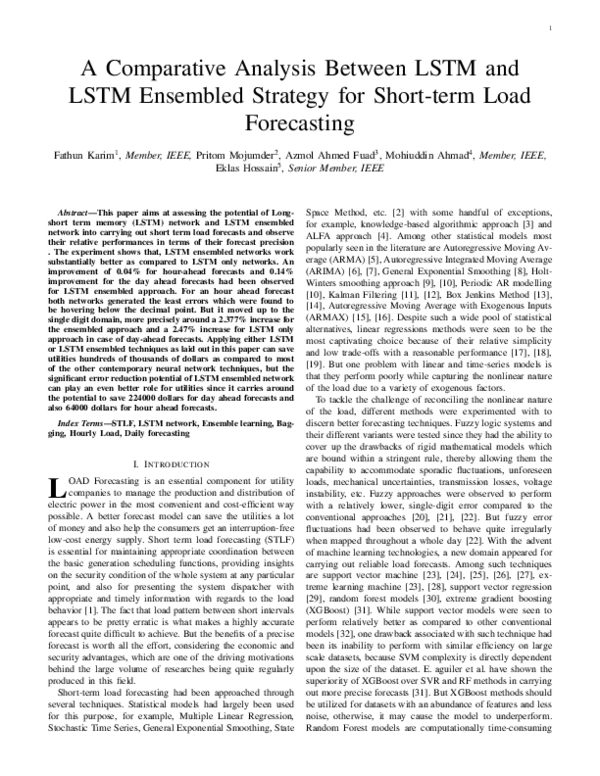 Pdf A Comparative Analysis Between Lstm And Lstm Ensembled Strategy