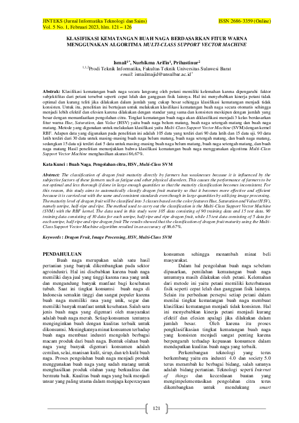 (PDF) Klasifikasi Kematangan Buah Naga Berdasarkan Fitur Warna ...
