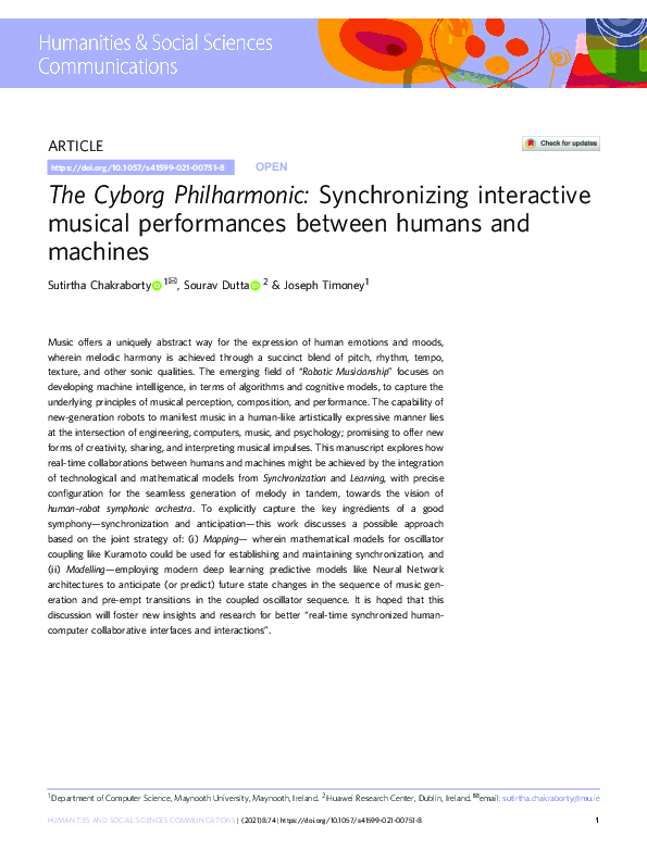 (PDF) The Cyborg Philharmonic: Synchronizing interactive musical ...