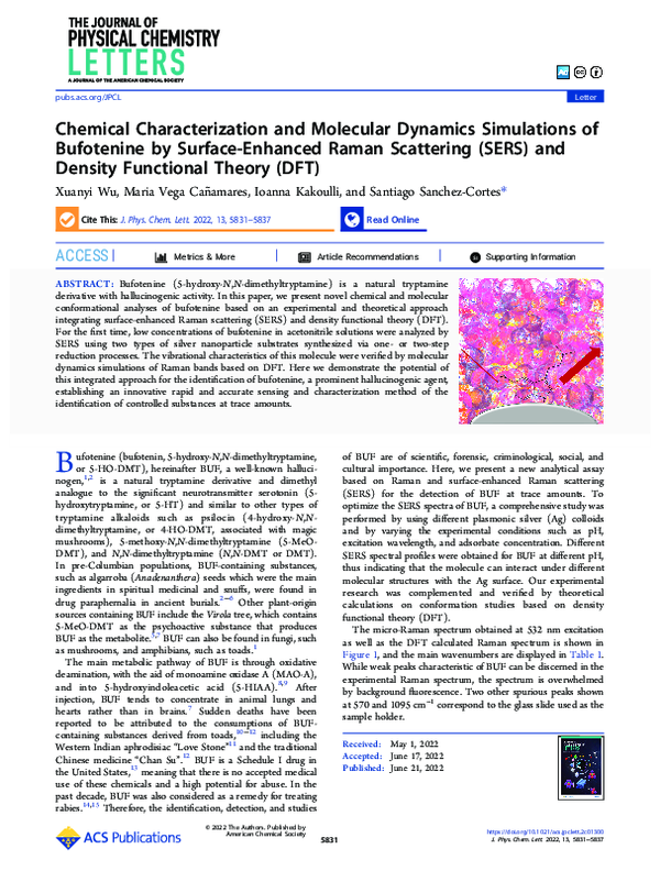 Pdf Chemical Characterization And Molecular Dynamics Simulations Of Bufotenine By Surface