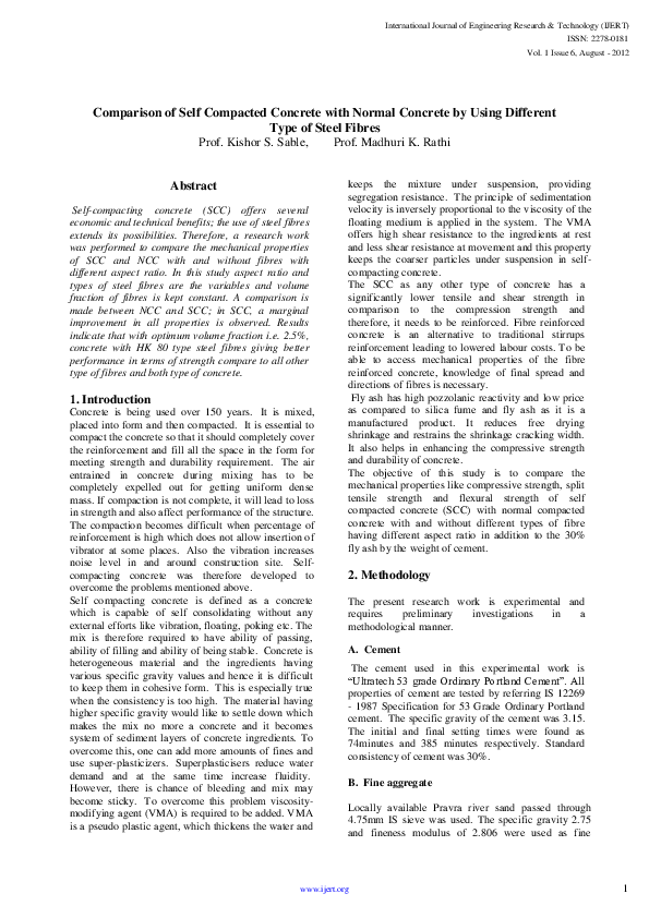 (PDF) Comparison of Self Compacted Concrete with Normal Concrete by ...