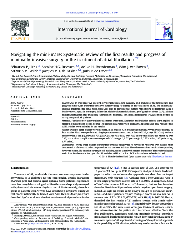 (PDF) Navigating the mini-maze: Systematic review of the first results ...