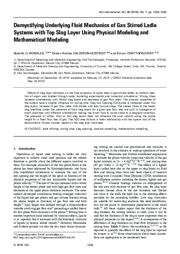 (PDF) Demystifying Underlying Fluid Mechanics of Gas Stirred Ladle ...