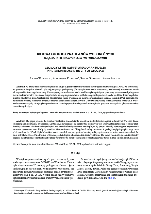 (PDF) Geology of the Aquifer Areas of an Induced Infiltration Intake in ...