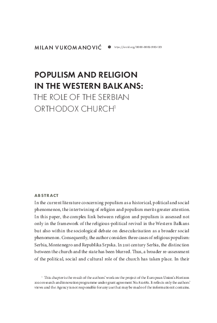 (PDF) Populism and Religion in the Western Balkans: The Role of the ...