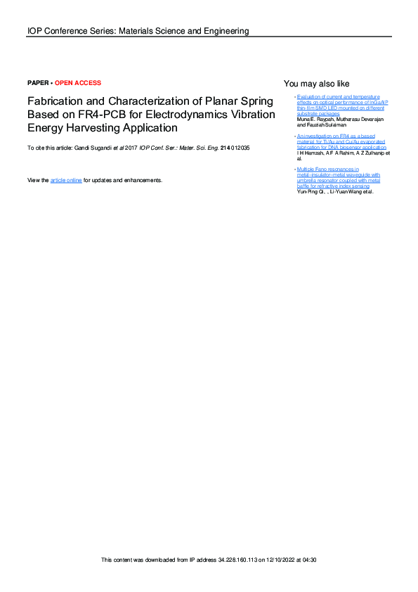 (PDF) Fabrication and Characterization of Planar Spring Based on FR4 ...