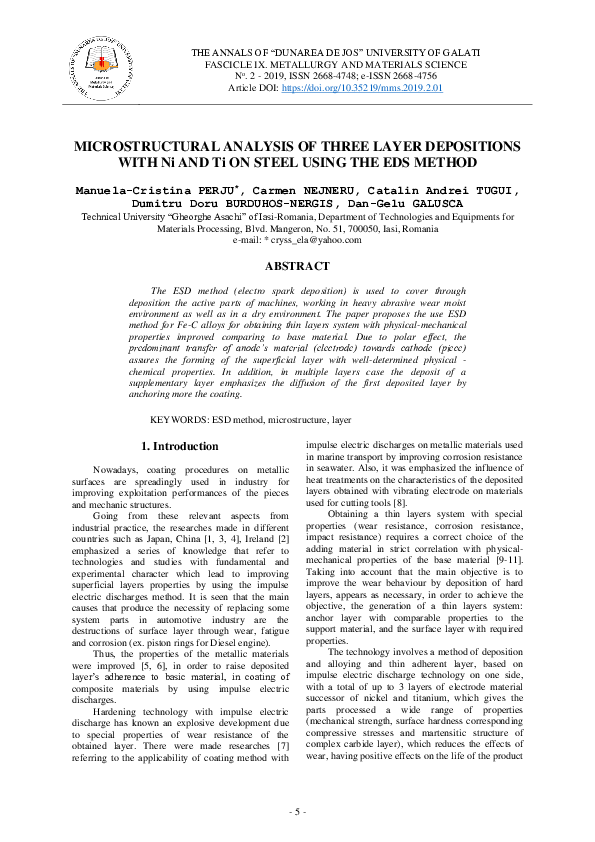 (PDF) Microstructural Analysis of Three Layer Depositions with Ni and Ti on Steel Using the EDS ...