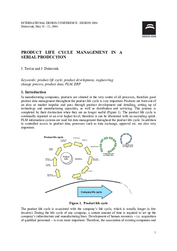 (PDF) Product Life Cycle Management in a Serial Production