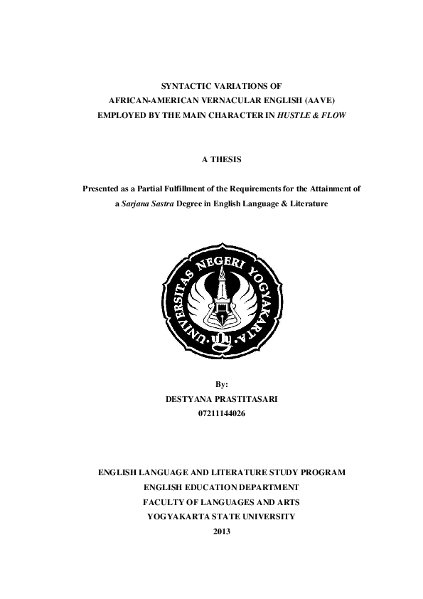 (PDF) Syntactic Variations of African-American Vernacular English (Aave ...
