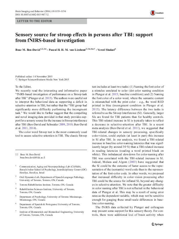 (PDF) Sensory source for stroop effects in persons after TBI: support from fNIRS-based ...