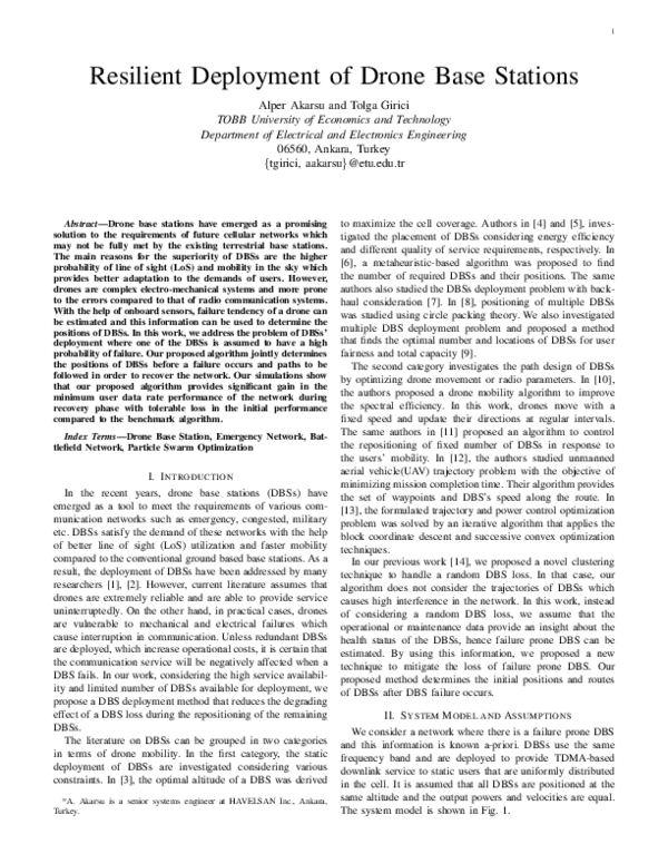 (PDF) Resilient Deployment of Drone Base Stations | Alper Akarsu ...