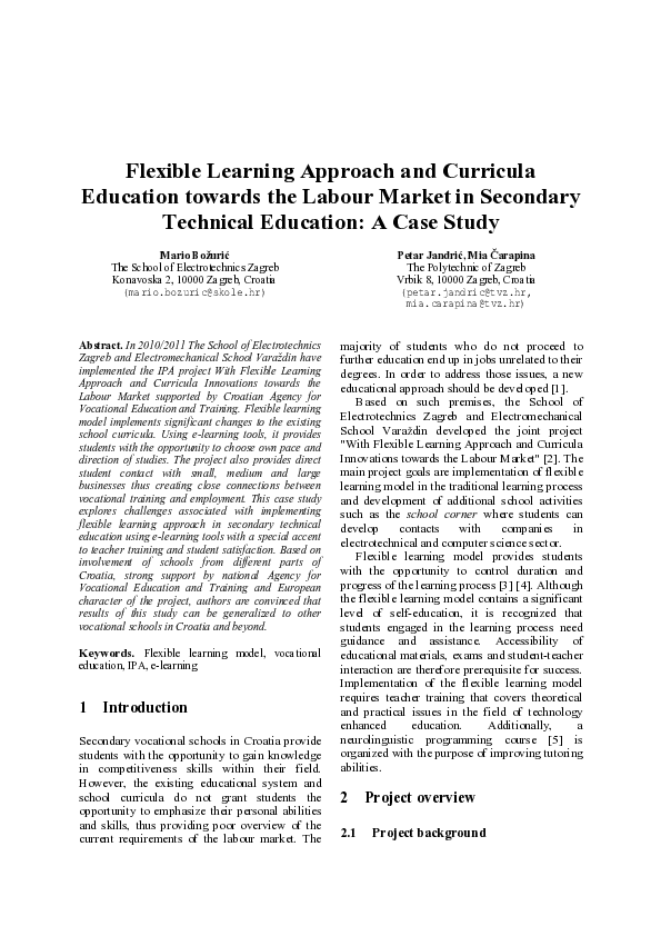 (PDF) Flexible Learning Approach and Curricula Education towards the ...
