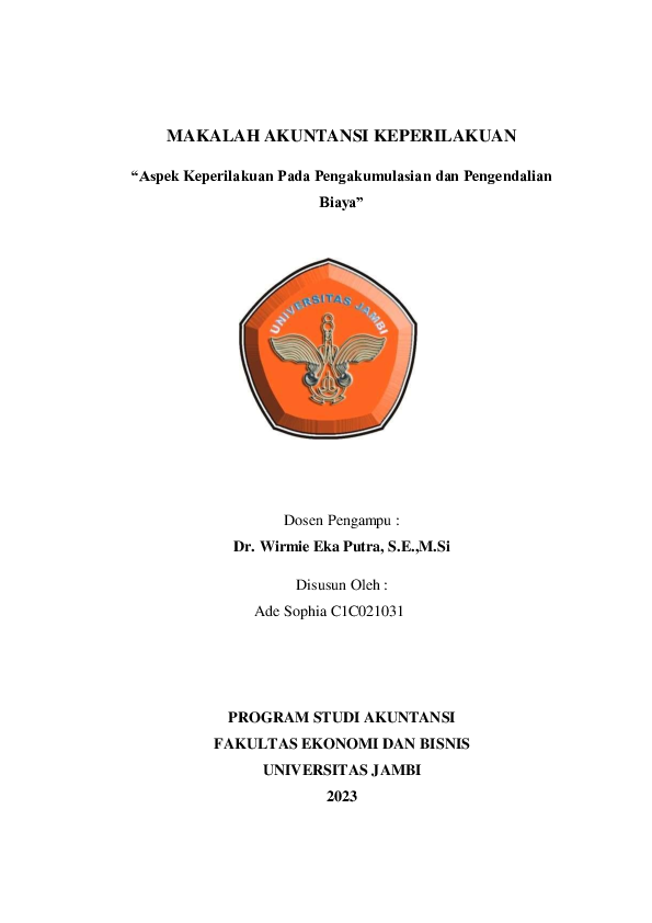 (PDF) MAKALAH 9 AKUNTANSI KEPERILAKUAN