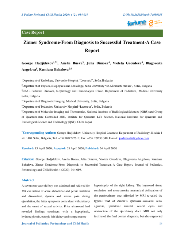 (PDF) Zinner Syndrome-From Diagnosis to Successful Treatment-A Case Report