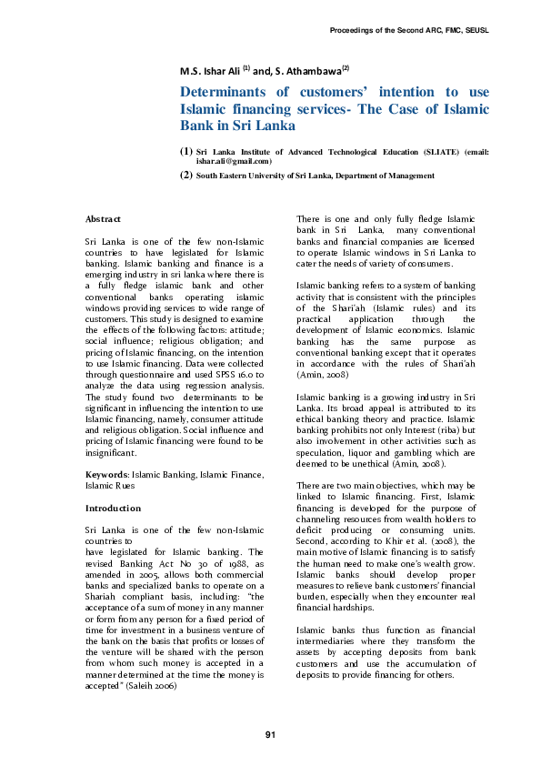 (PDF) Determinants of customers' intention to use Islamic personal ...