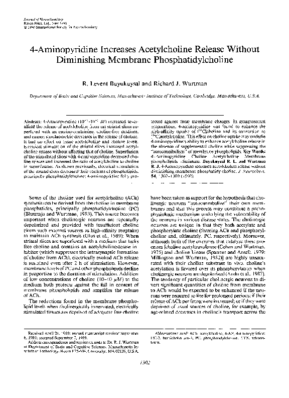 (PDF) 4-Aminopyridine Increases Acetylcholine Release Without ...