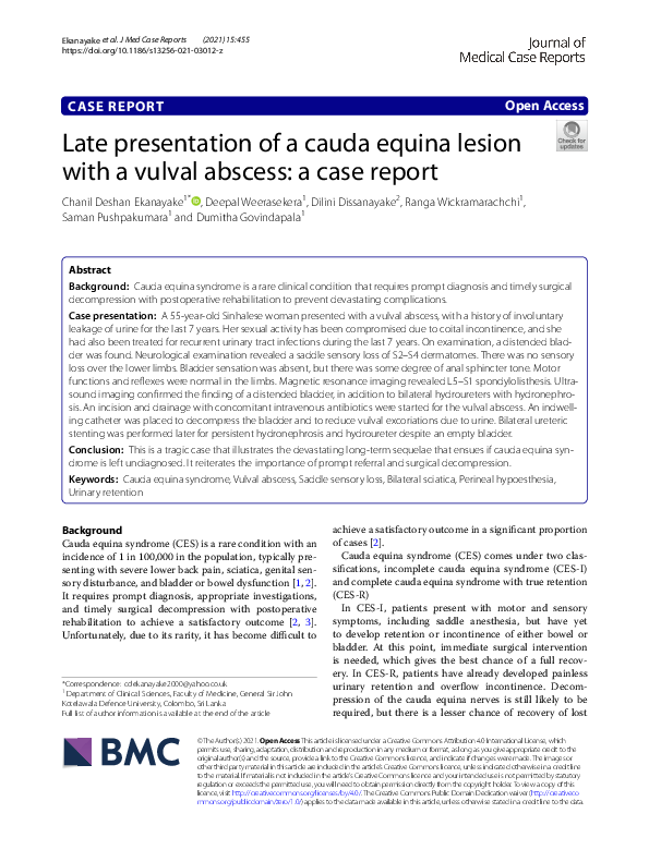(PDF) Late presentation of a cauda equina lesion with a vulval abscess ...