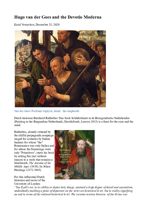 (PDF) Hugo van der Goes and the Devotio Moderna