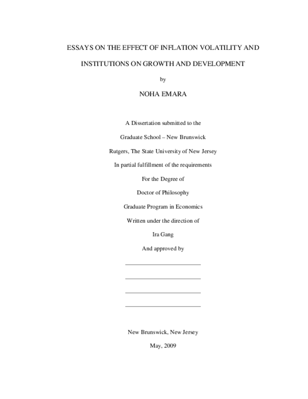 (PDF) Essays on the Effect of Inflation Volatility and Institutions on ...