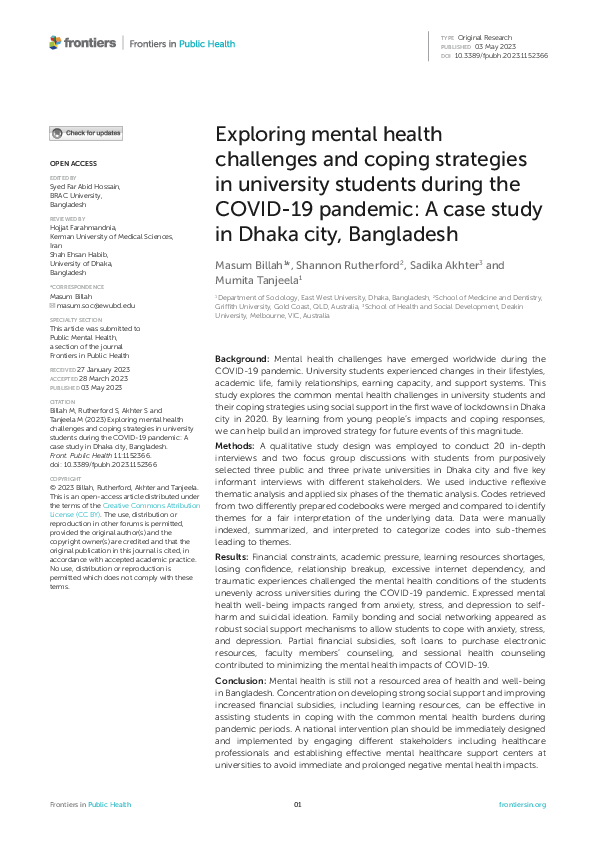 (PDF) Exploring mental health challenges and coping strategies in ...