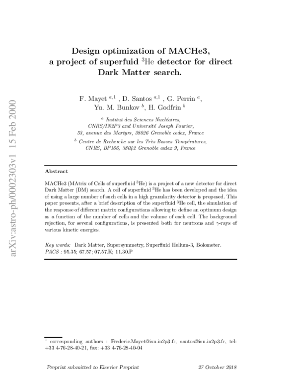 (PDF) Design optimization of MACHe3, a project of superfluid 3He ...