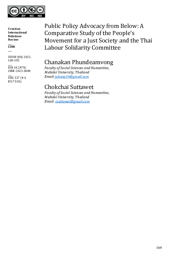 (PDF) Public Policy Advocacy from Below: A Comparative Study of the ...