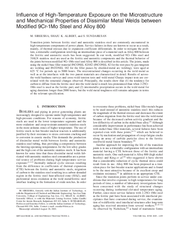 (PDF) Influence of high-temperature exposure on the microstructure and mechanical properties of ...