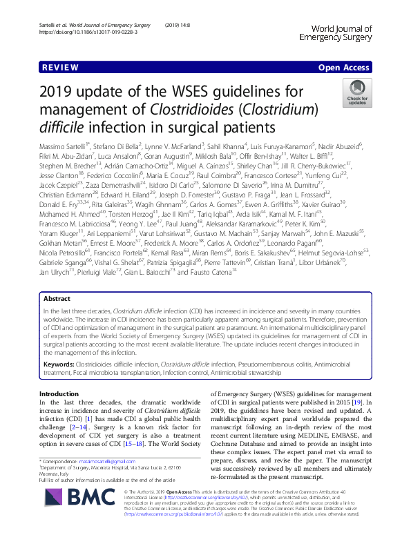 (PDF) 2019 update of the WSES guidelines for management of ...