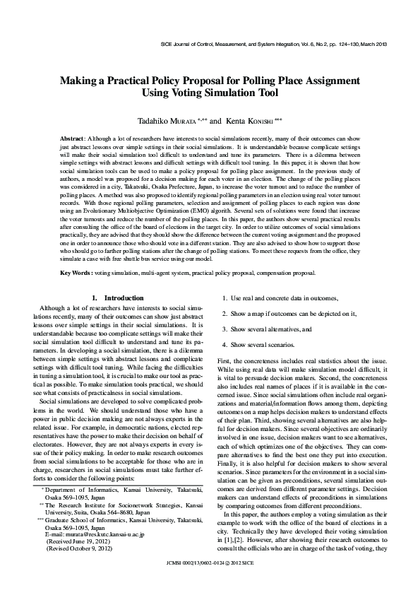 (PDF) Making a Practical Policy Proposal for Polling Place Assignment ...
